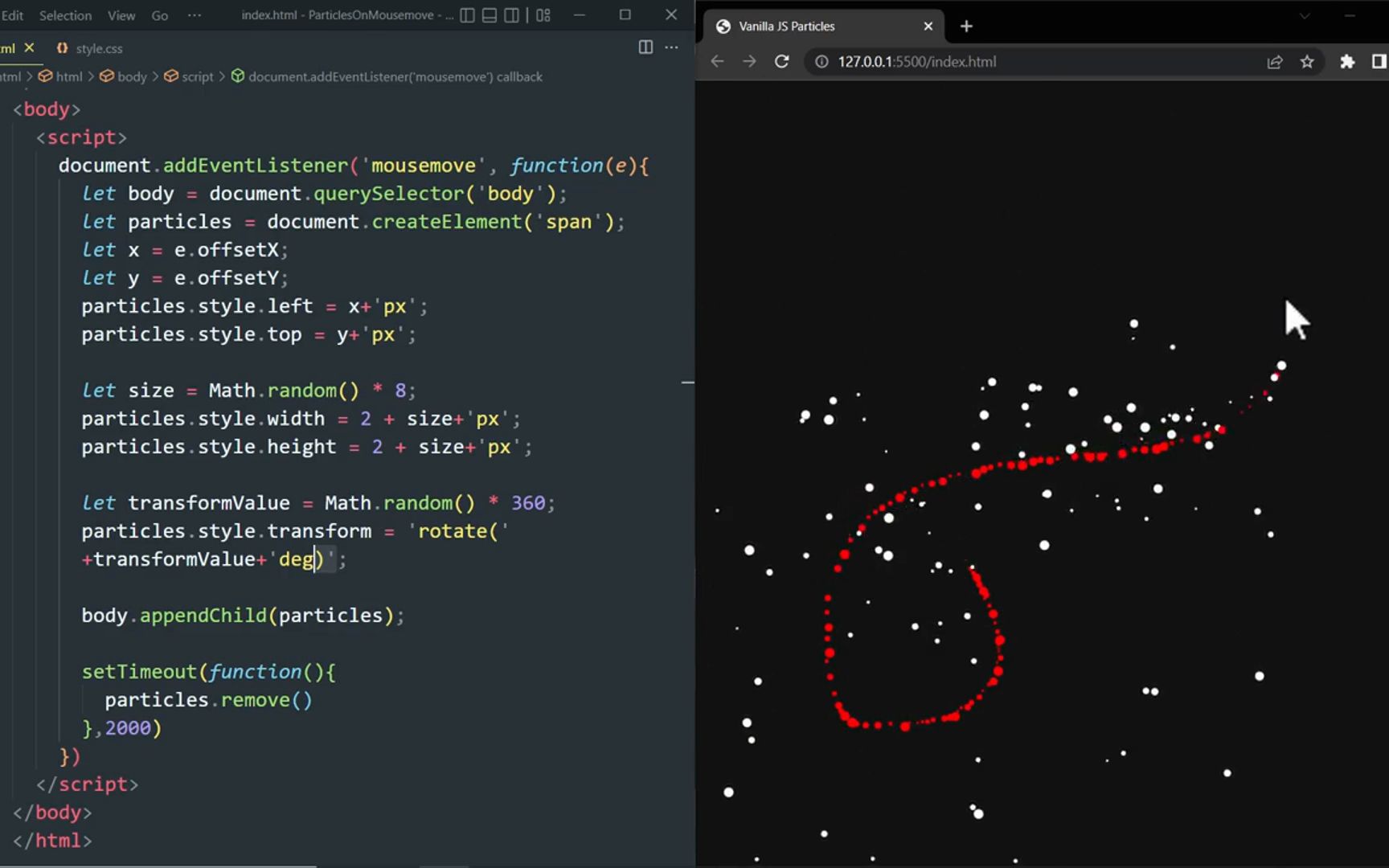 js粒子动画特效