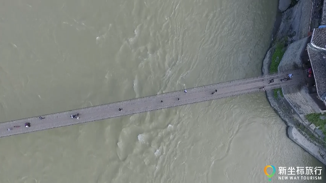 四川泸定,航拍泸定桥——征服大渡河的险道