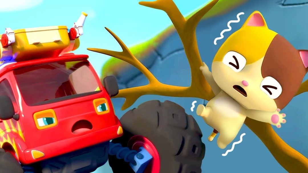 宝宝巴士动画:怪兽消防车救小猫咪 | 安全少儿教育动画