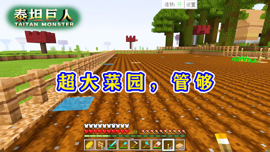  我的世界泰坦巨人27：建一个菜园！有连锁采集，种地变得很轻松