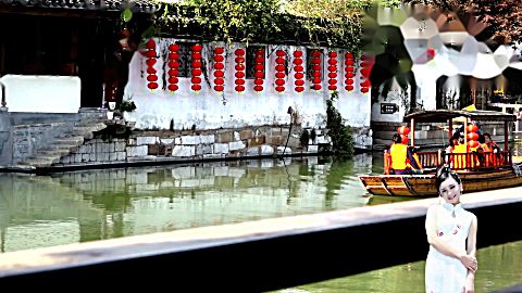 写意江南水乡水墨画