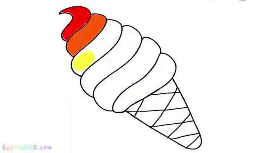 儿童简笔画:教你学画美味的冰淇淋雪糕!