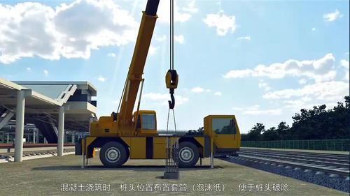 高铁站天桥顶推施工动画演示,通俗易懂一次看明白