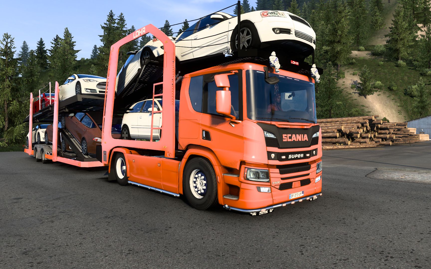 欧卡2-斯堪尼亚P系,轿车运输专用车头及货柜MOD