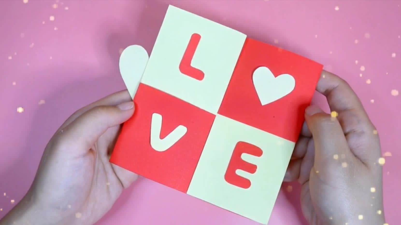 .爱心表白贺卡太好看,打开的一瞬间有...