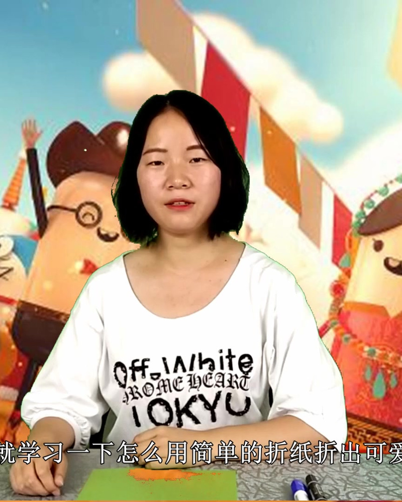 儿童折纸手工课程教学,最简单的知了折法,一学就会