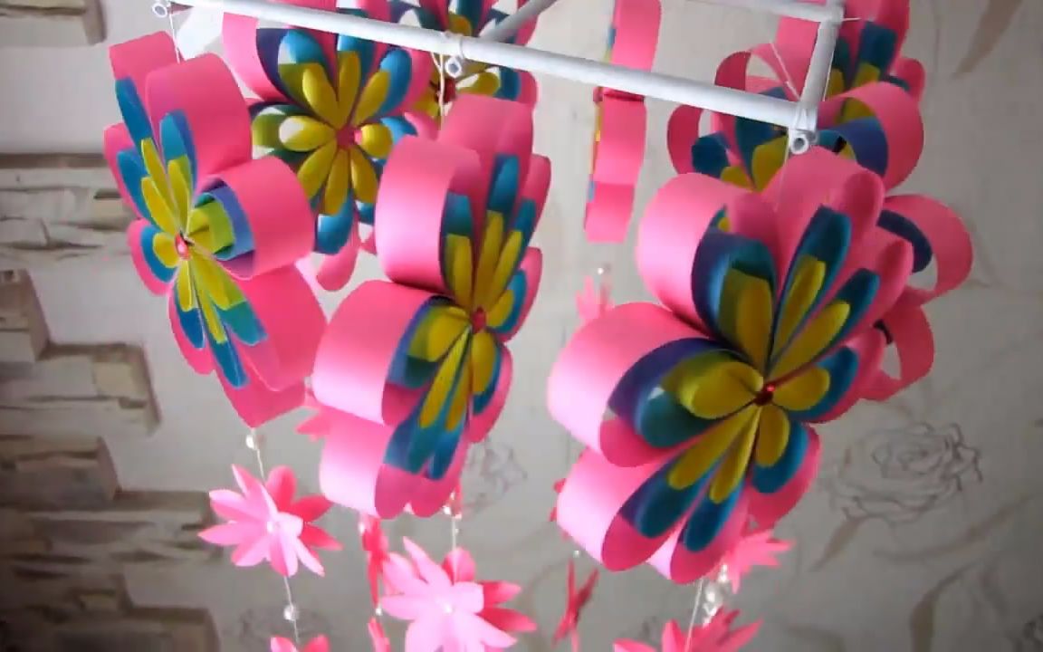 「手工纸艺系列」教你学习如何制作漂亮的花型风铃,创意十足!