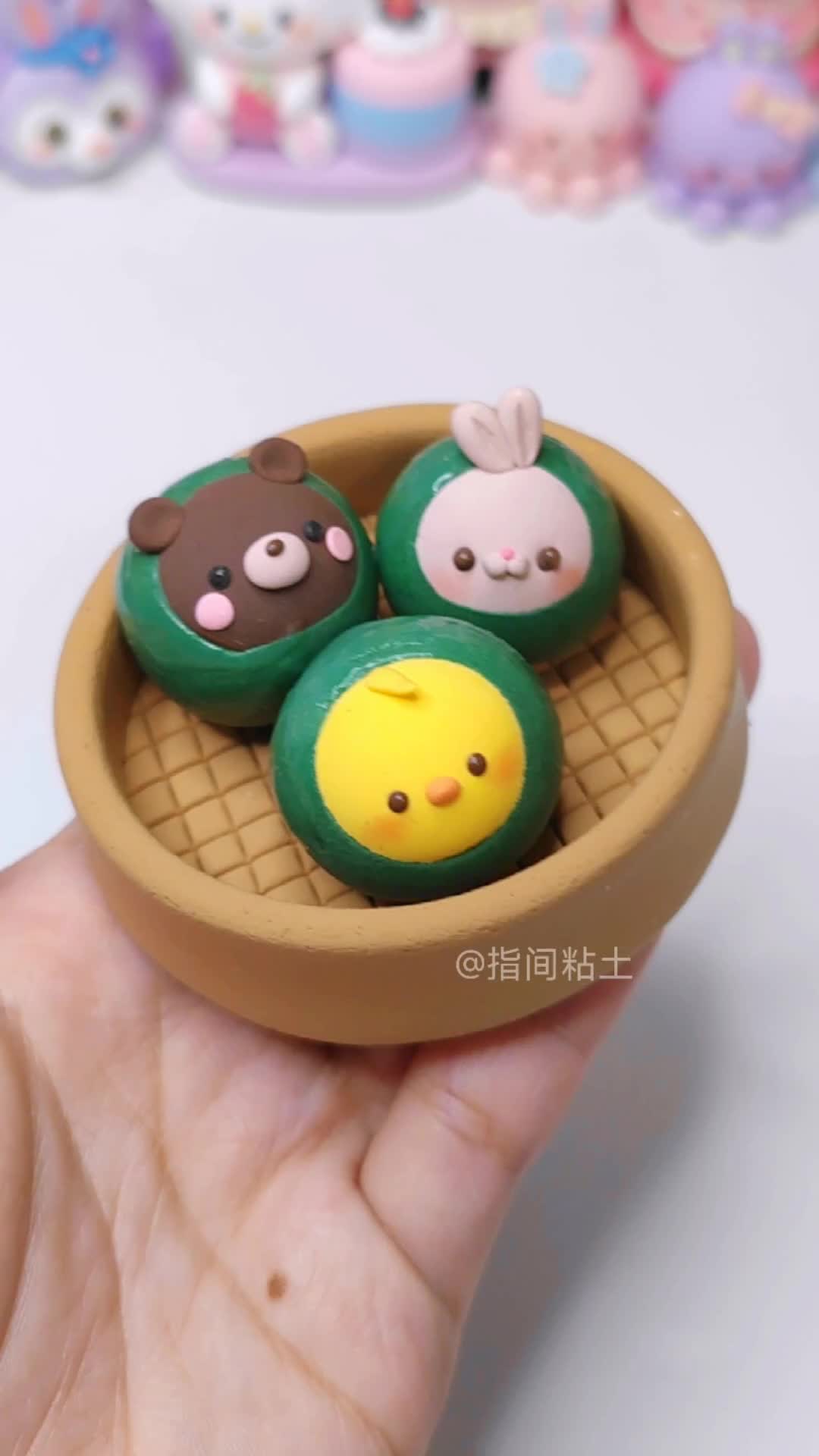 超简单的小动物青团粘土教程,快学起来吧!#超轻粘土#青团 #粘土教程