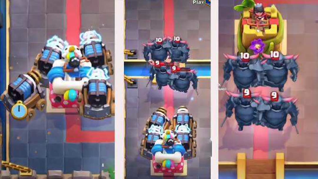 皇室战争精彩时刻:4个皮卡超人和4个电磁炮战车PK,结果如何?