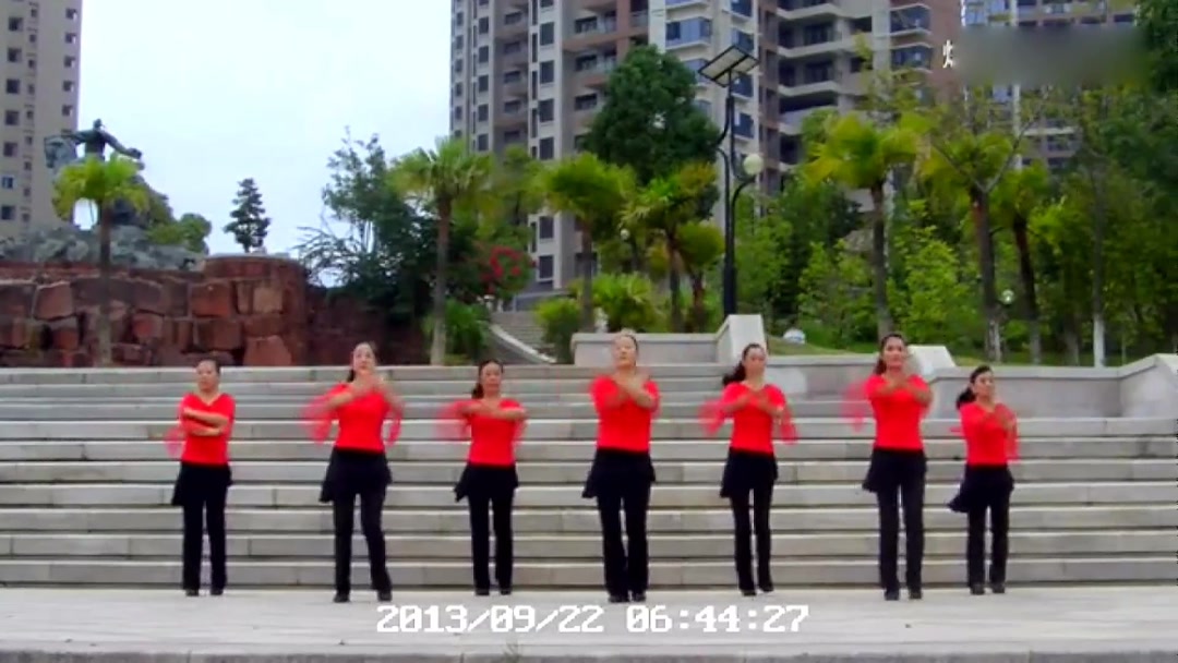 映山红广场舞 在网上我认识你 速度较慢