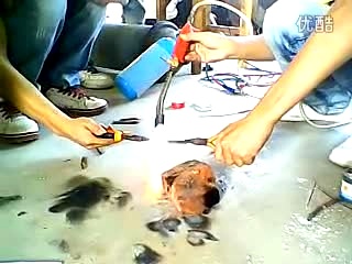 实操课电冰箱铜管的焊接04