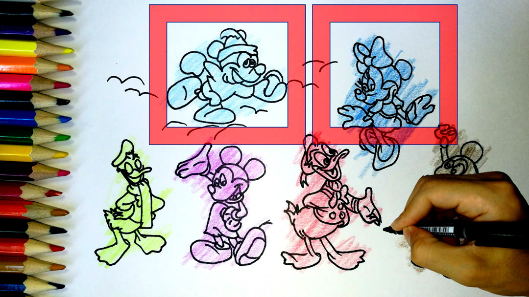 简笔画-如何画米老鼠和唐老鸭 儿童绘画涂鸦填色