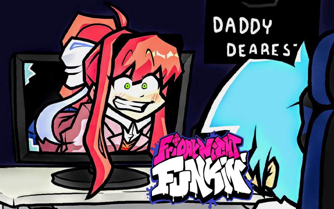 与Monika的永恒之约! 莫妮卡从电脑里出来了? FNF文学社模组! 周五夜...
