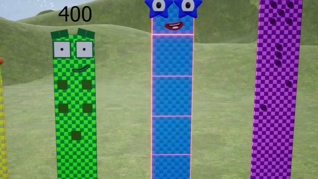 8数字方块积木游戏早教动画:原来超过100的积木长这样!