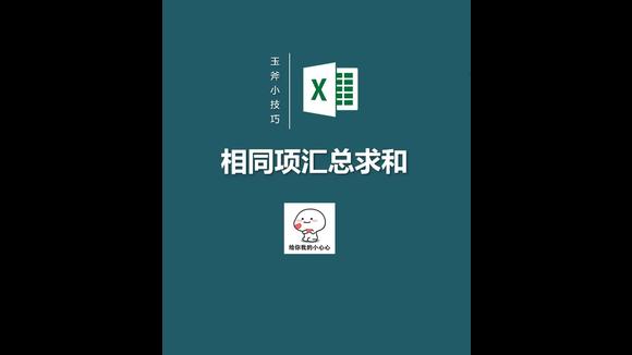 超简单的相同项,汇总求和