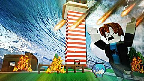 面面解说roblox 自然灾害模拟器 躲避火山爆发 最后竟被车门夹