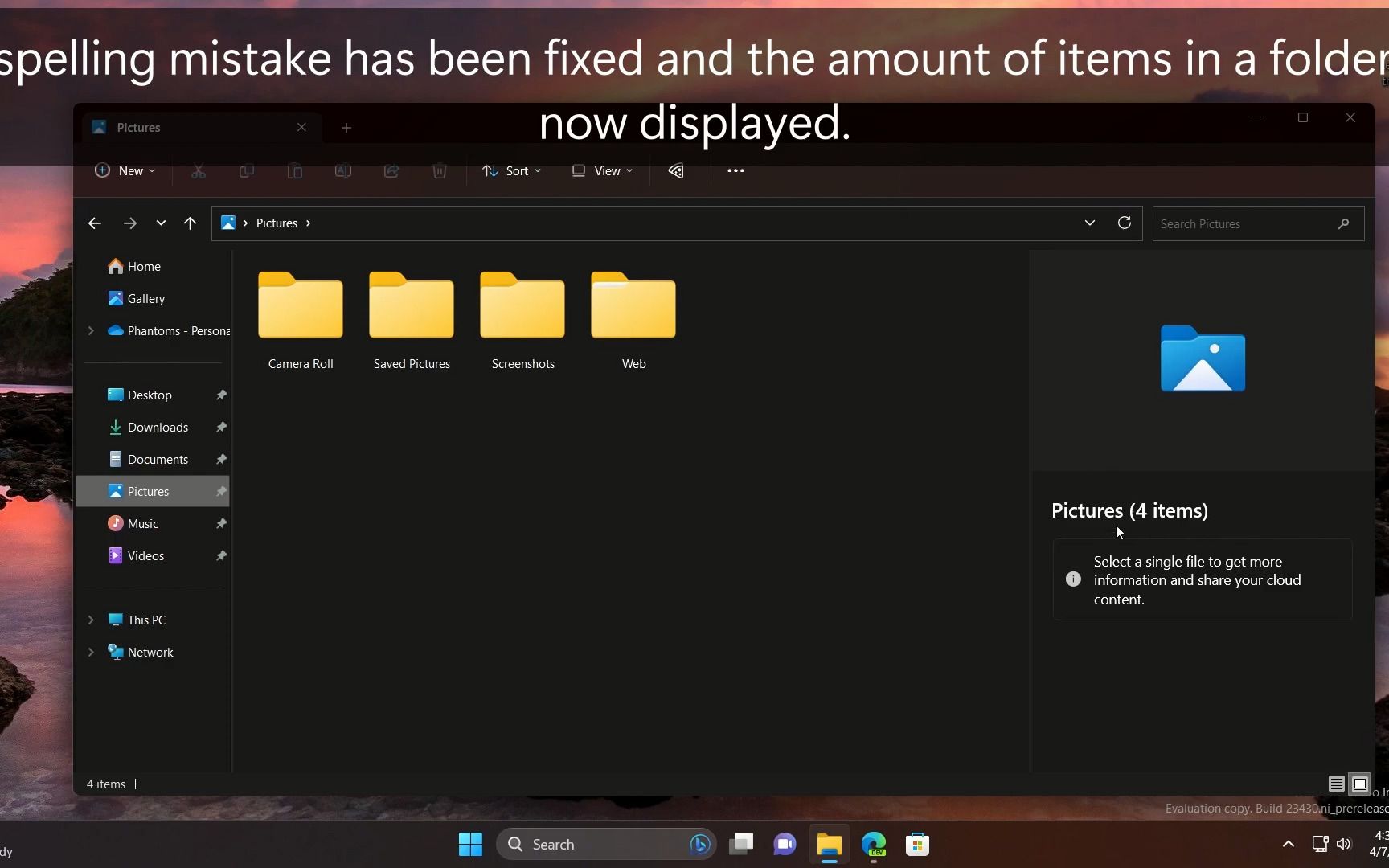 Windows 11 开发内部版本 23430 和新增功能 - 更多文件资源管理器复兴