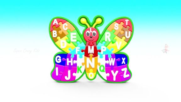 幼儿益智启蒙:用26个字母积木拼成美丽的蝴蝶