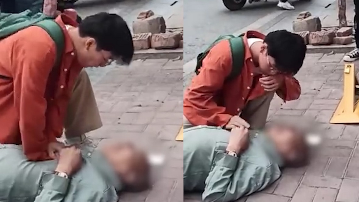 学校老师回应高三学生跪地人工呼吸救71岁老人:会通报表扬,会对其做...