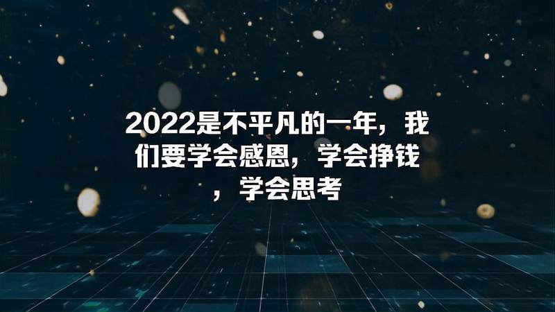 2022是不平凡的一年,我们要学会感恩,学会挣钱,学会思考