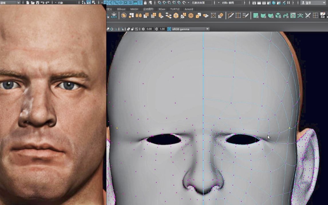 【Maya人物建模】Maya建一个欧美男性脸型,超详细讲解人体比例以及...
