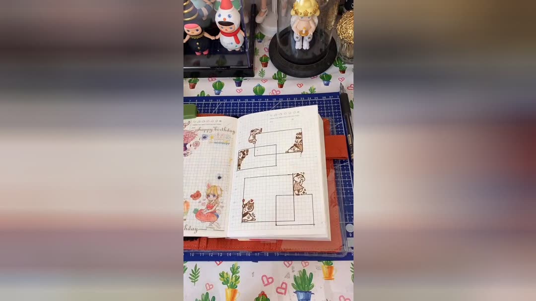 肉球框框躲猫猫做的手帐排版!肉球真的是太可爱了#手帐 #手帐排版 #...