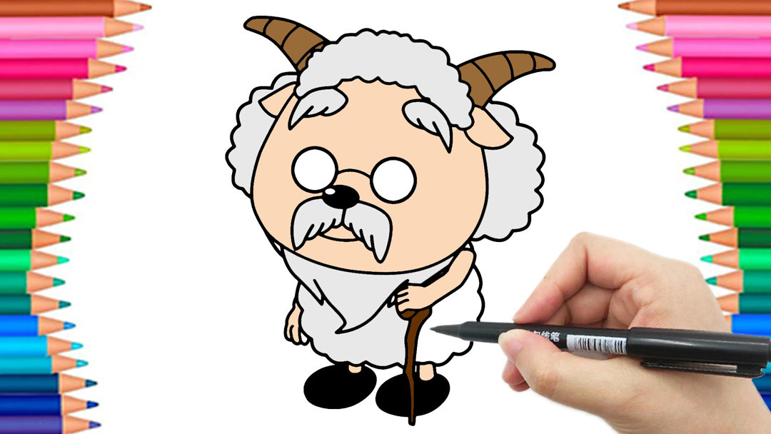 彩虹儿童乐园 听寓言故事画慢羊羊简笔画