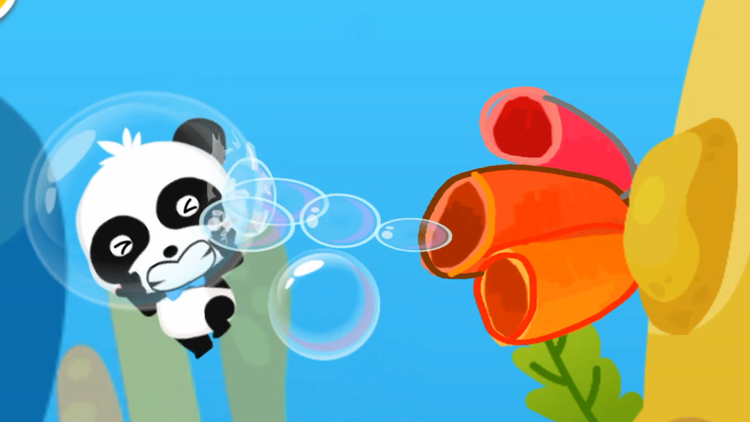 宝宝巴士简笔画 奇奇画个珊瑚吹泡泡 游戏