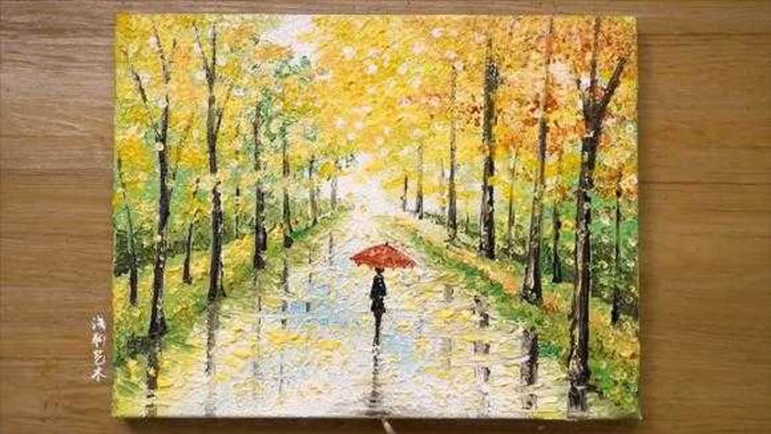 超级简单的“丙烯”风景画颜料，看完后，你学会了吗？