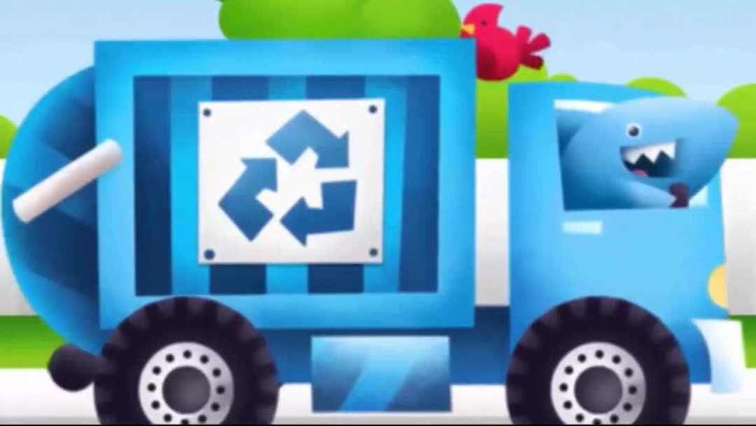 驾驶操作工程车进行垃圾回收 垃圾清理分类 休闲益智游戏