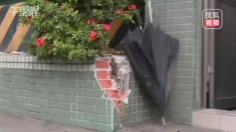 6个庞然大物街头上肆意滚动 路牌小车花坛遭撞坏