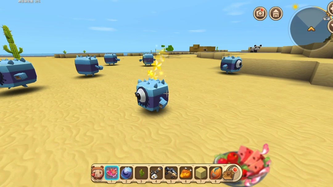 迷你世界:嘟嘟拿香溢水果拼盘尝试驯服萌眼咚咚