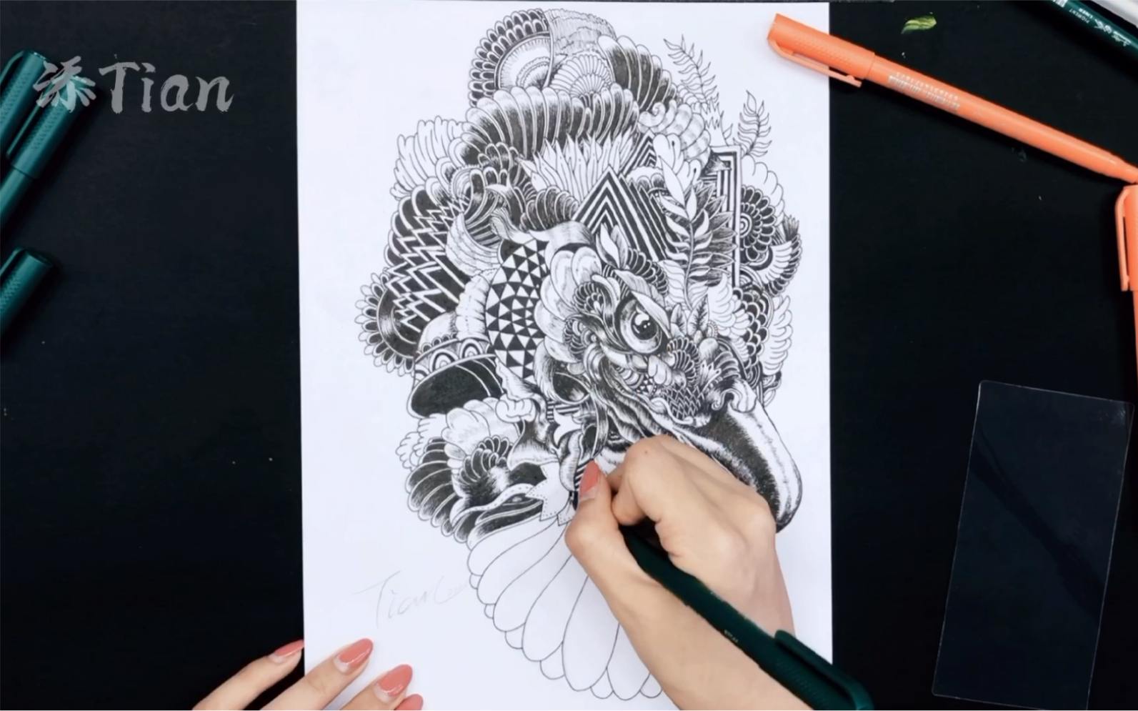 【添的绘画】一种笔画沙雕,针管笔测试。