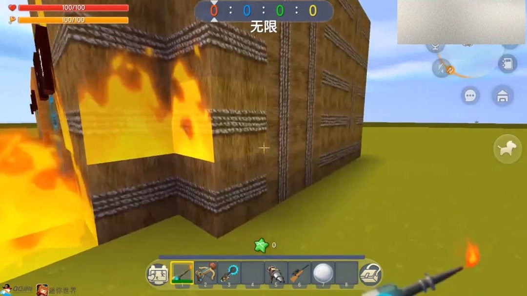 迷你世界《三只小猪盖房子》慵懒猪老二用木头盖房子,被入梦烧了