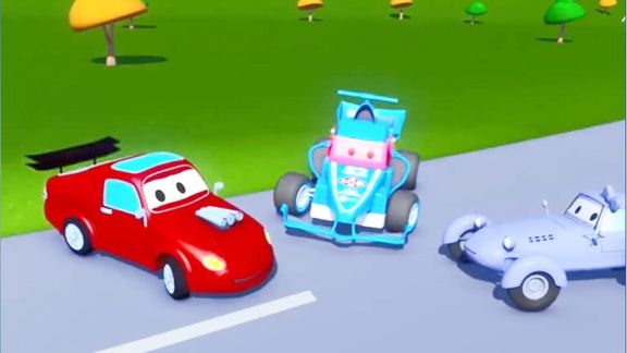 超级卡车:卡尔变身超级赛车参加比赛赢得比赛冠军