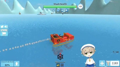 小格解说_Roblox_鲨鱼模拟器-开着潜水艇大战鲨鱼!惊险