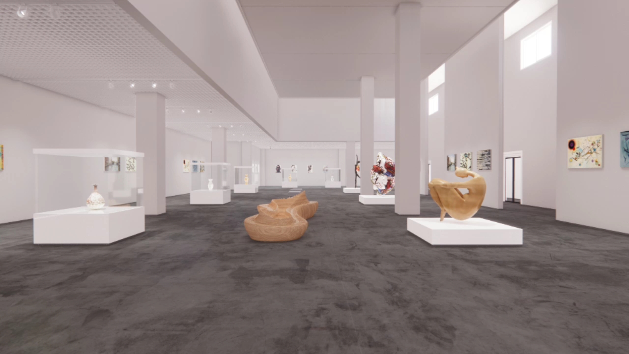 艺术名画展示展厅设计SU模型分享