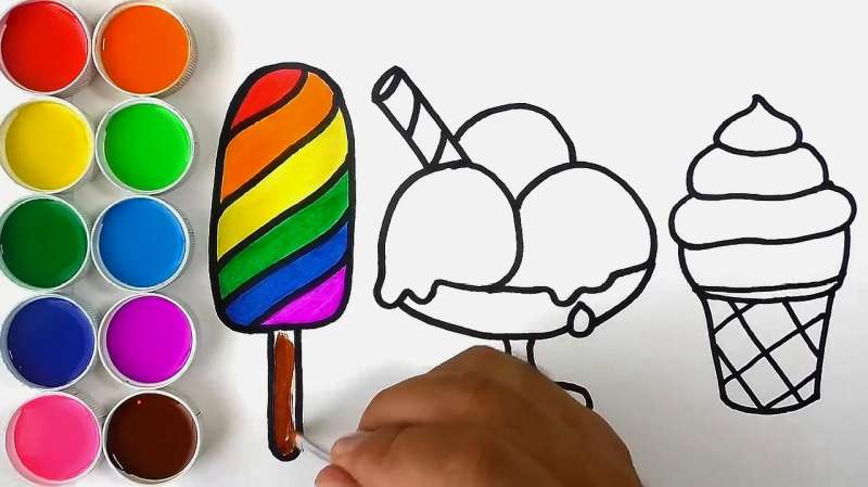 简易画教你怎么画冰淇淋和冰棒