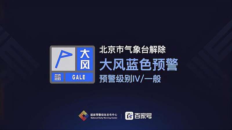 北京市气象台解除大风蓝色预警「IV/一般」