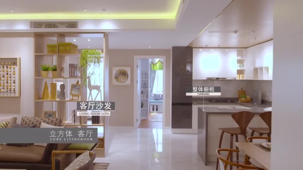 ...线条搭配纹理表现出色的仿布纹材质,铺陈出具有人文质感的自然空间。