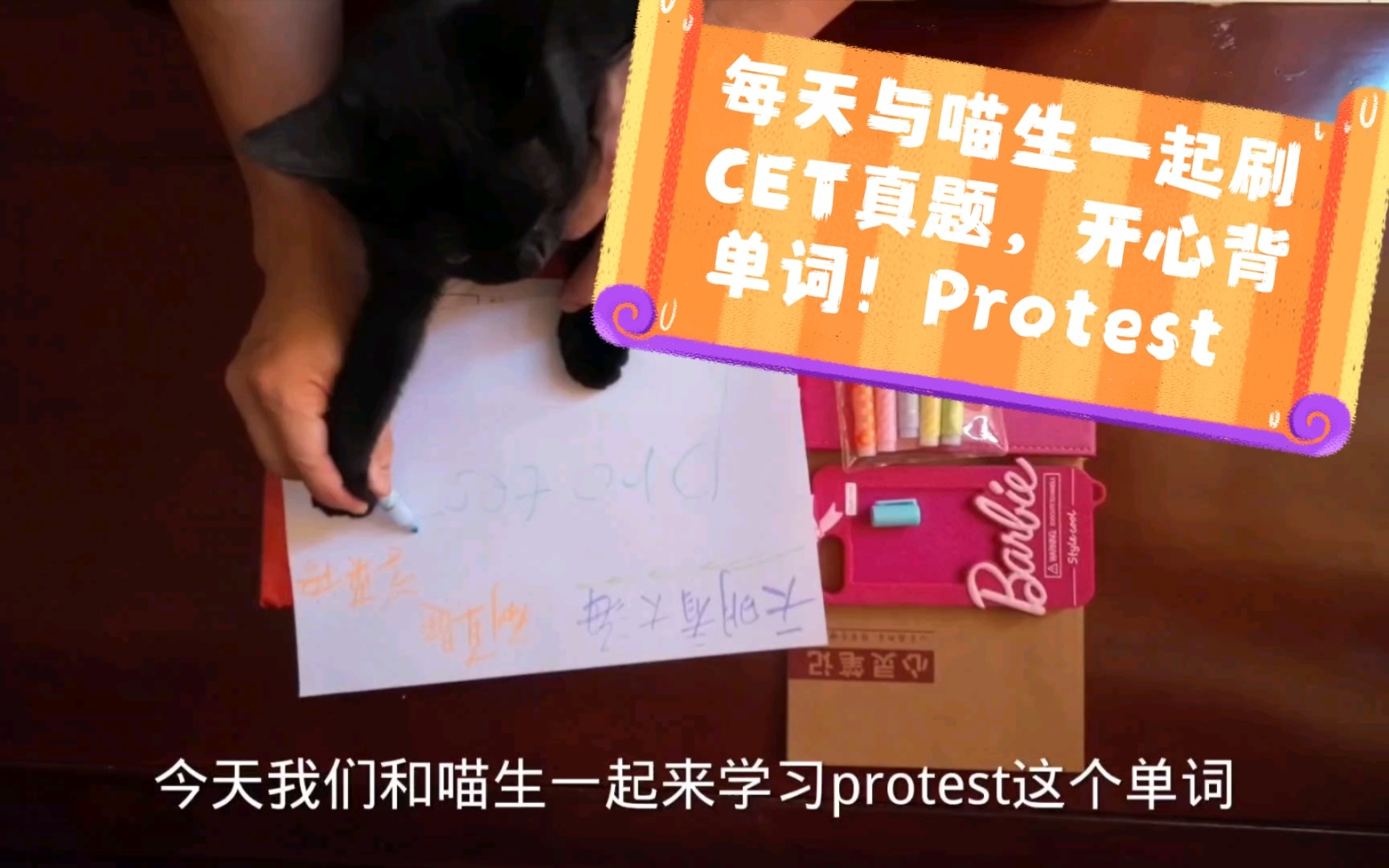 每天与喵生一起刷CET真题,开心背单词!Protest