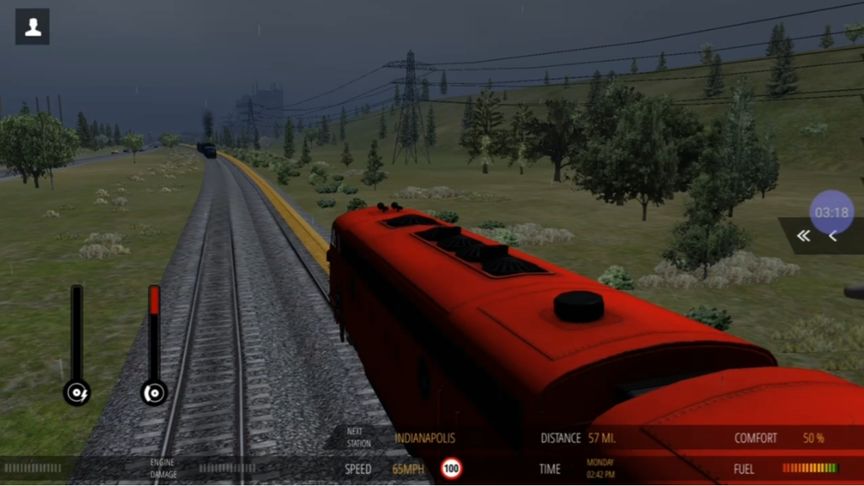 模拟火车2018:继续驾驶红色的内燃机车牵引8节客运车厢