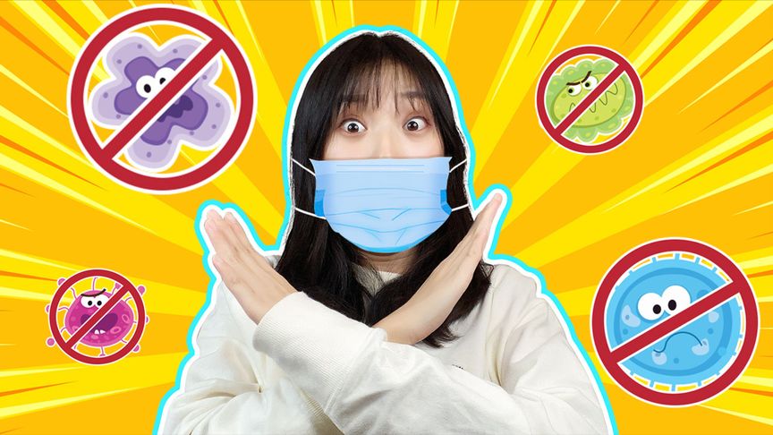 和撞撞一起预防新型肺炎吧!让病毒快走开!