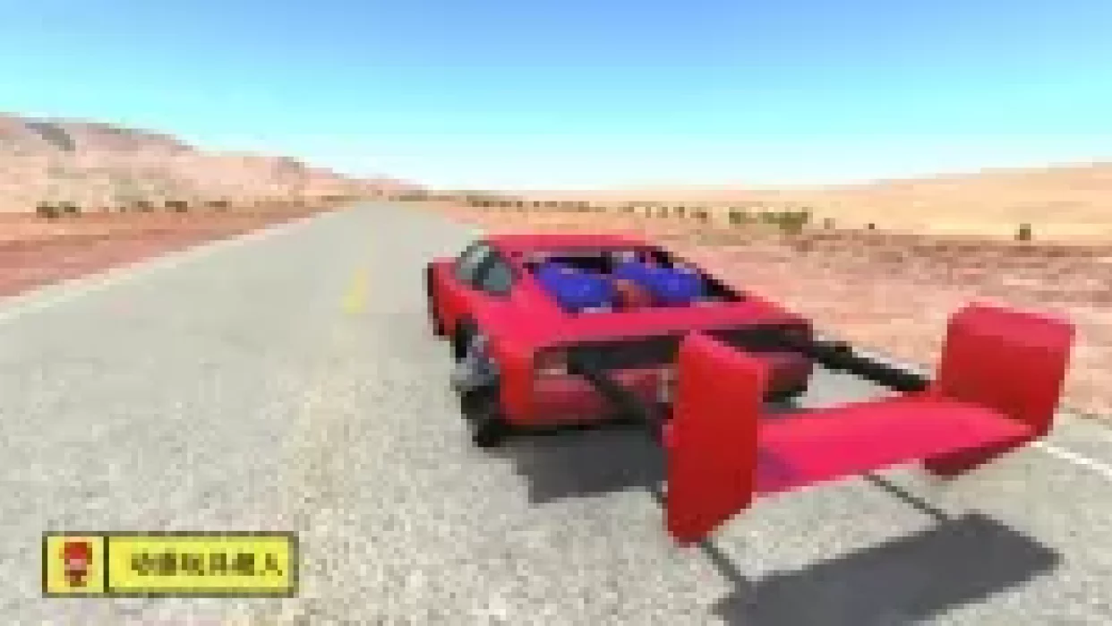BeamNG drive车祸游戏,电脑模拟车在高速行驶时发生的车事故004