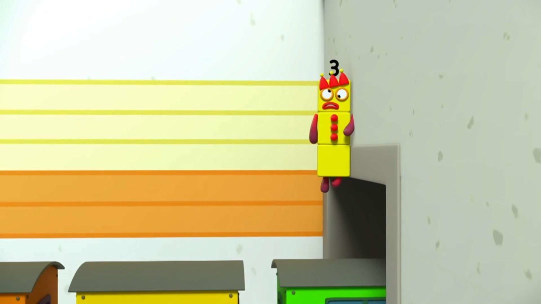 数字积木 早教动画:小3好可怜 被黏在墙壁上