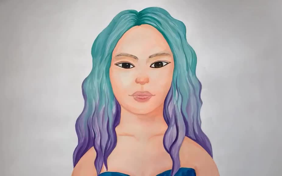 创意手绘定格动画,美人鱼妆容和化妆品创意技巧.