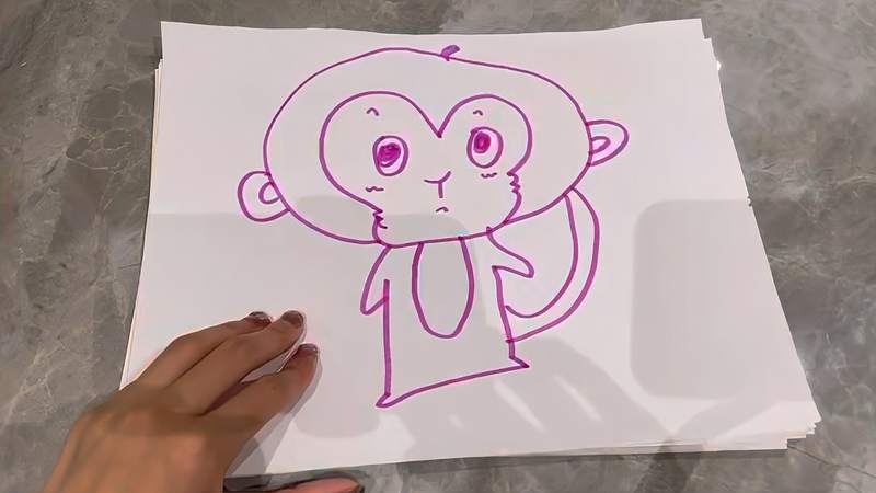 今天教大家画一幅简单简笔画,小猴子,一起学学吧