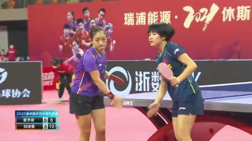2021休斯顿世乒赛热身赛,刘诗雯横扫小将覃予萱