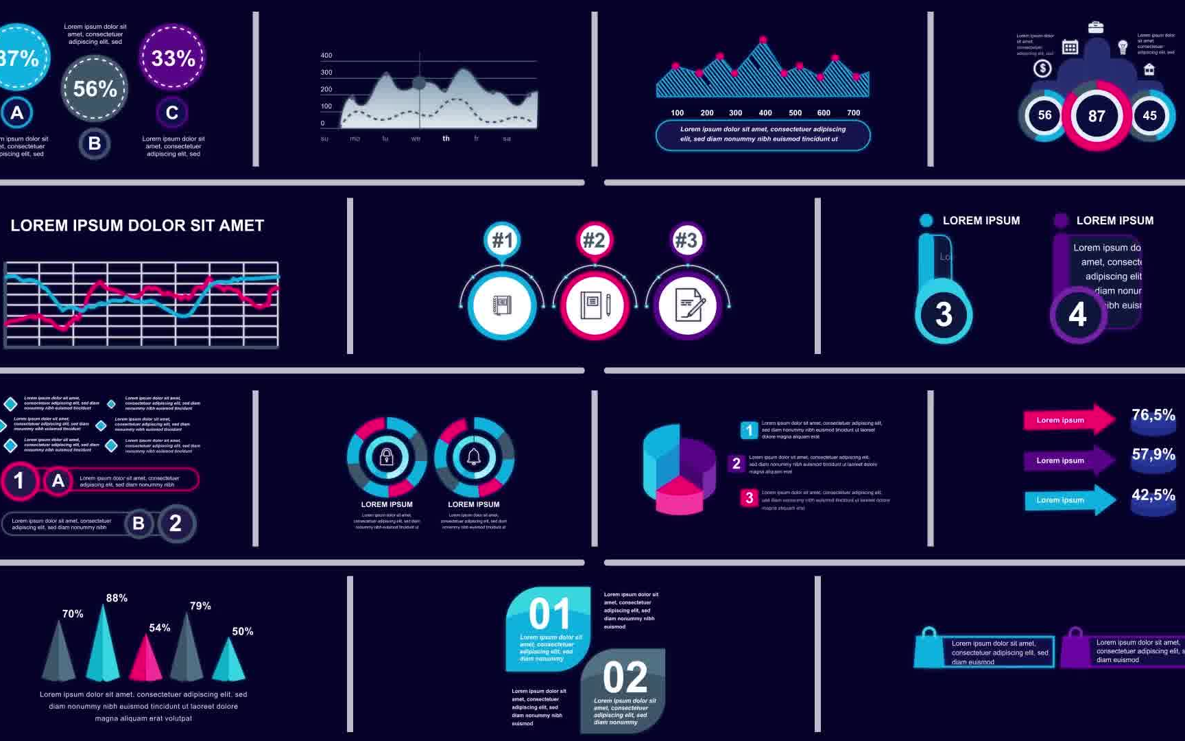 技术数据统计图表元素视频AE模板 designshidai_video0069