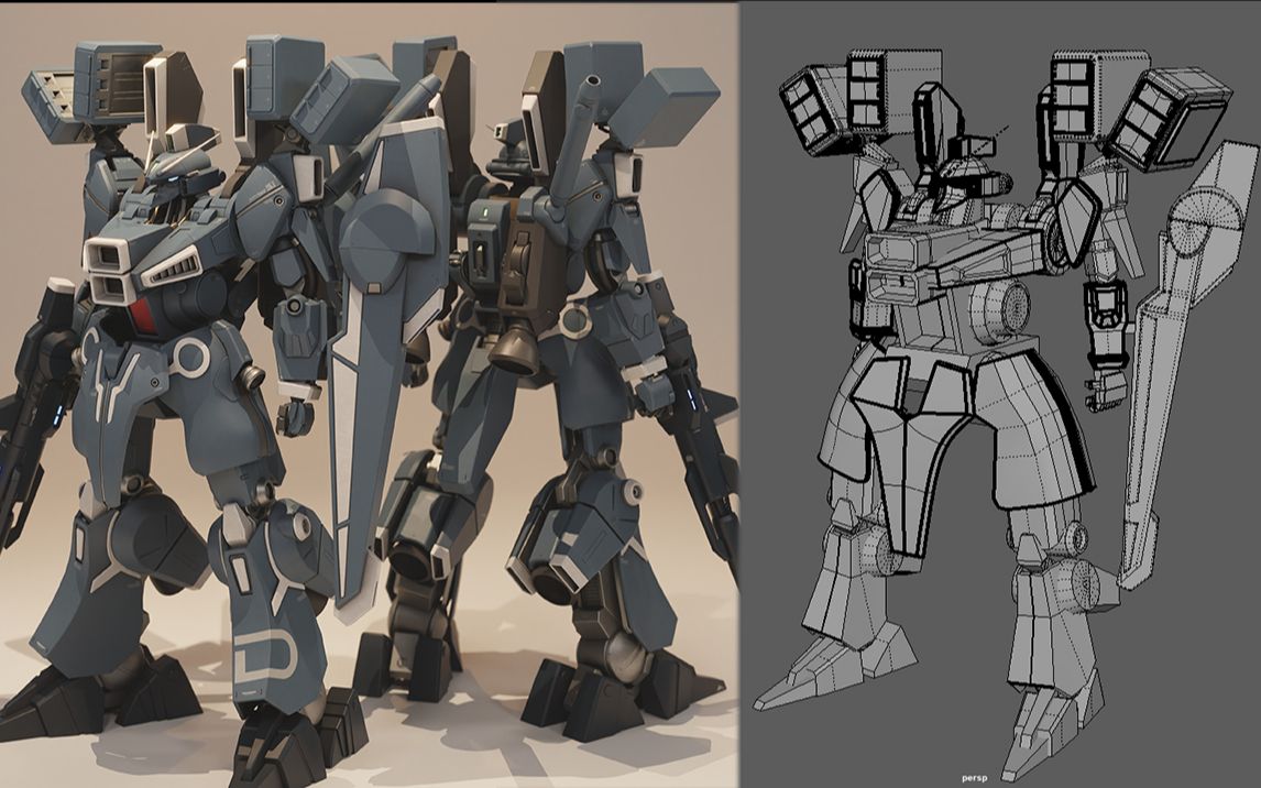 【maya建模】硬表面机器人建模教程,从拉box开始教你次世代机甲模型...